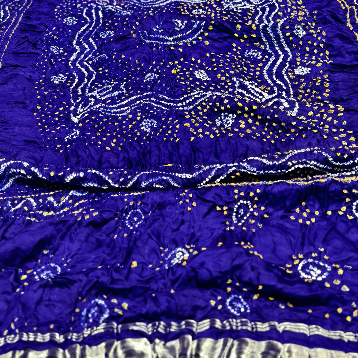 Pure Gaji Silk Hand Bandej Dupatta with Lagdi Patta – Nandini NX